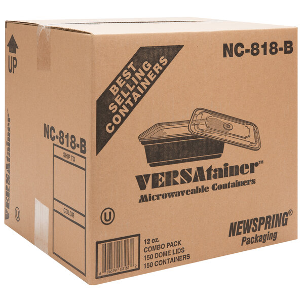 Pactiv Newspring NC-818-B 12 oz. Black 4 1/2" x 5 1/2" x 1 3/4 ...