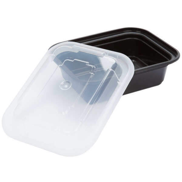 Pactiv Newspring NC-818-B 12 oz. Black 4 1/2" x 5 1/2" x 1 3/4 ...