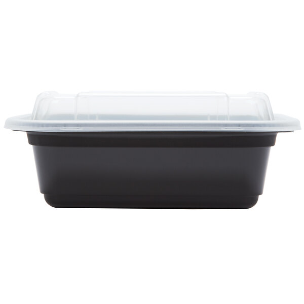 Pactiv Newspring NC-818-B 12 oz. Black 4 1/2" x 5 1/2" x 1 3/4 ...