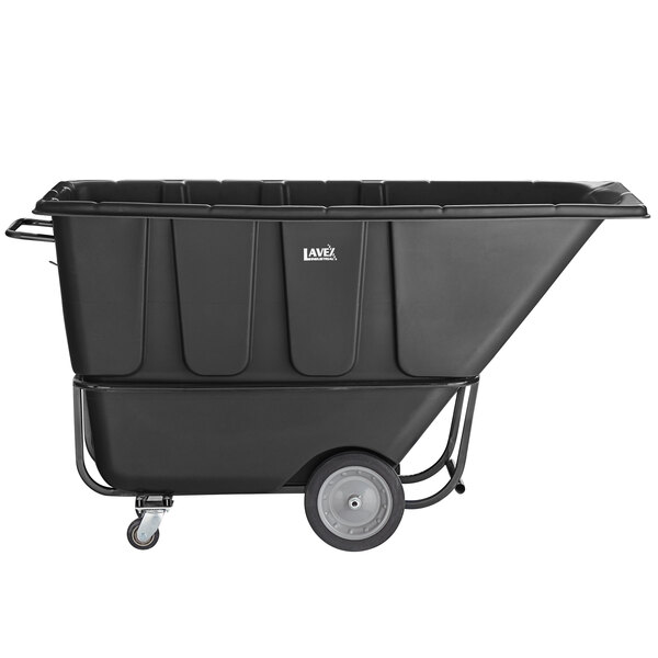 Lavex Industrial 1 Cubic Yard Black Heavy-Duty Tilt Truck / Trash Cart ...
