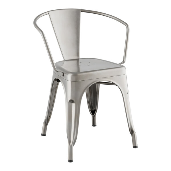 Lancaster Table & Seating Alloy Series Silver Indoor Arm Chair