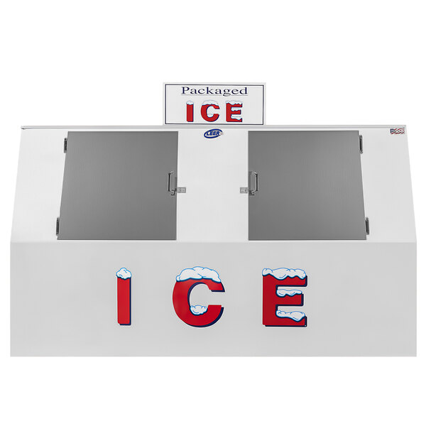Leer 75CSL-R290 96" Outdoor Cold Wall Ice Merchandiser with Slanted ...