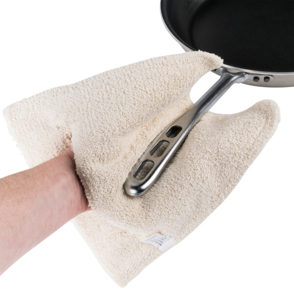San Jamar 835PG Terry Cloth Pan Grabber with Slit (Baker's Pad) - 12/Pack