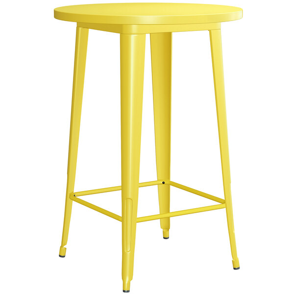 Lancaster Table & Seating Alloy Series 30" Round Yellow Outdoor Bar ...