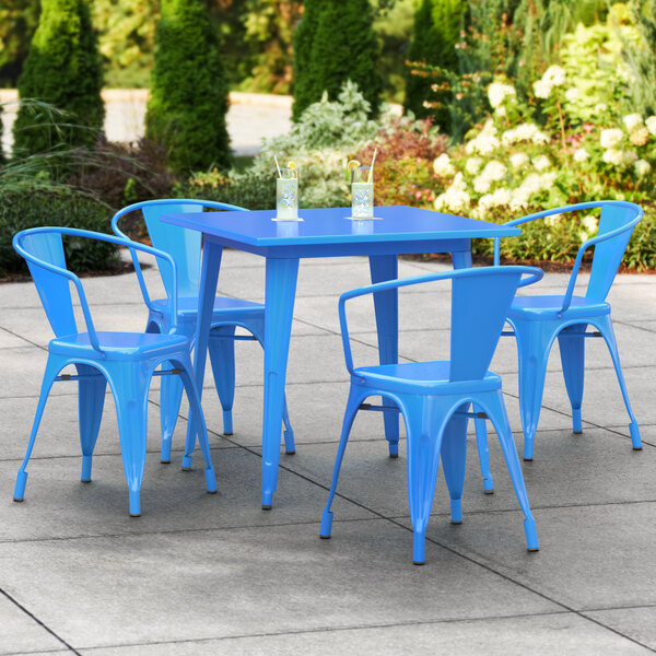 Lancaster Table & Seating Alloy Series 32" x 32" Blue Standard Height ...