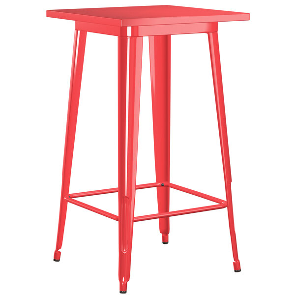 Lancaster Table & Seating Alloy Series 24" x 24" Red Outdoor Bar Height ...
