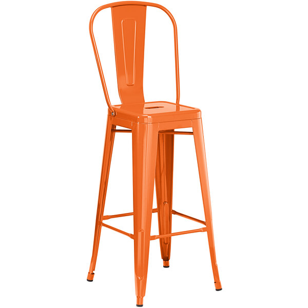 Lancaster Table & Seating Alloy Series 30" Round Orange Bar Height ...