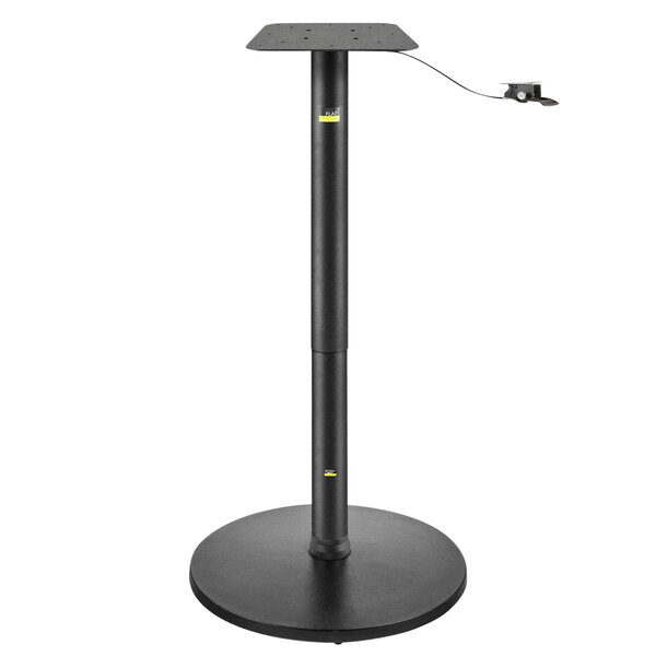 FLAT Tech UR22 22" Self-Stabilizing Round Black Table Base with Height Adjusting Pneumatic Post