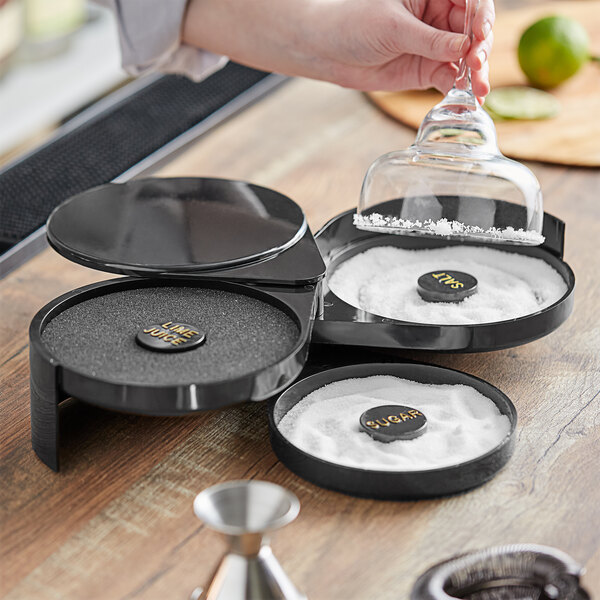 Choice Glass Rimmer / Margarita Salter with 3 Compartments