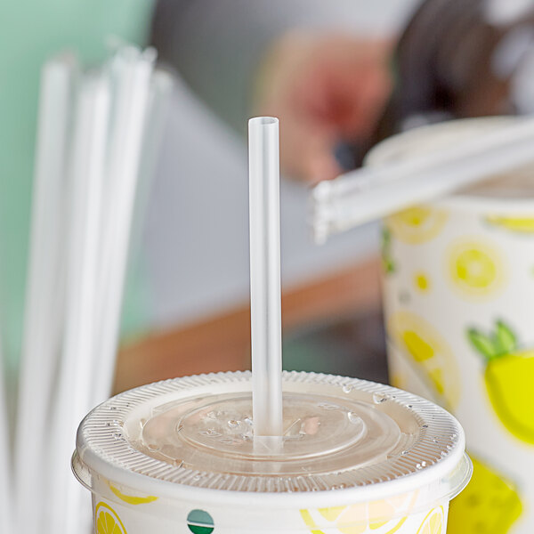 Choice 10 1/4" Giant Translucent Wrapped Straw - 2000/Case