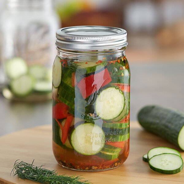 Kerr Wide Mouth Quart Canning Jar w/ Lid & Band - 12/Case