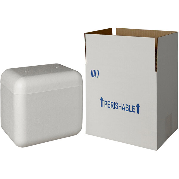 Insulated Shipping Box with Foam Cooler 7 5/8" x 5 3/4" x 7" - 1 1/2 ...