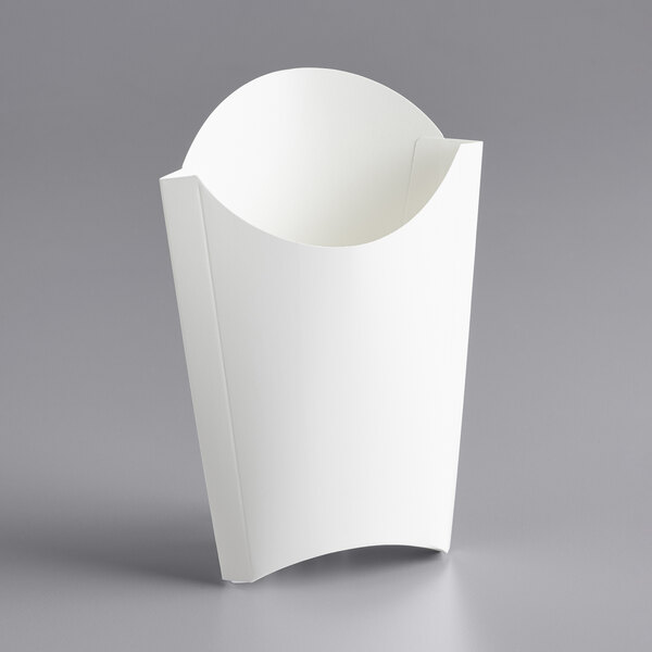 Choice 9 oz. Extra Large White Paper French Fry Scoop / Tray - 50/Pack