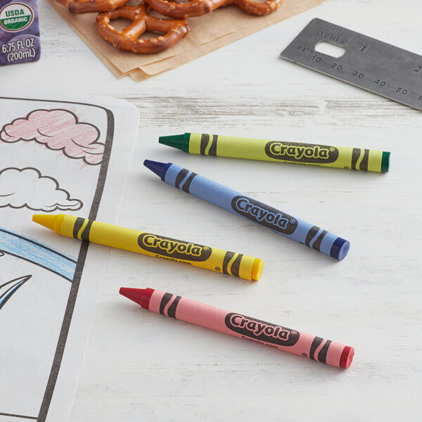 Crayola 4 Pack Assorted Crayons in Cello Wrap - 360/Case