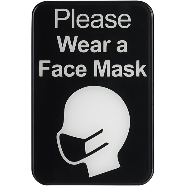 Tablecraft Plastic "Please Wear a Face Mask" Sign