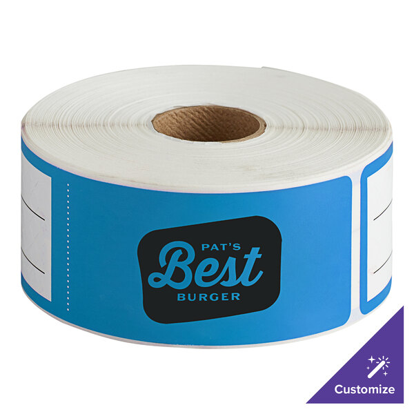 Choice TamperSafe 1 1/2" x 6" Customizable Blue Paper Tamper-Evident ...