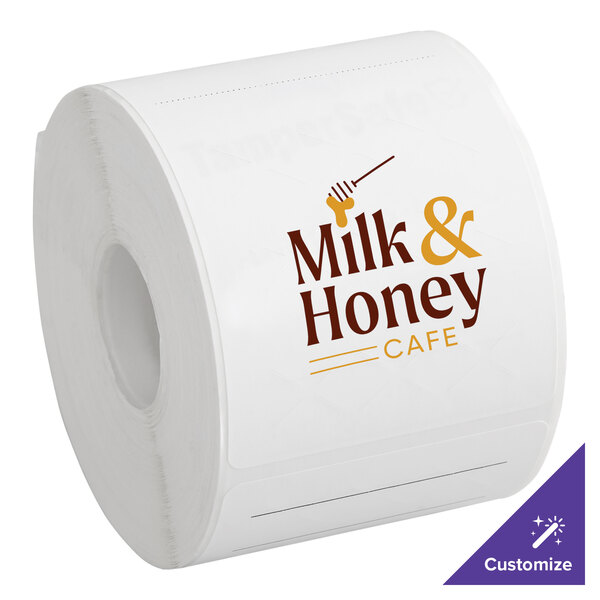 Choice TamperSafe 2 1/2" x 6" Customizable White Paper Tamper-Evident ...