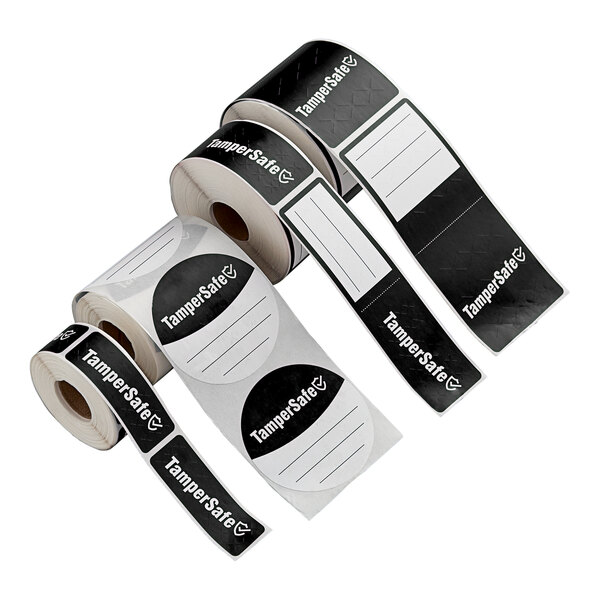 TamperSafe 1" x 3" Customizable Black Paper Tamper-Evident Label - 250/Roll
