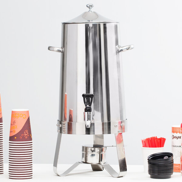 Choice Economy Stainless Steel 64 Cup Coffee Chafer Urn - 4 Gallon