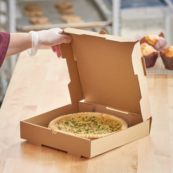Choice 10" x 10" x 2" Kraft Customizable Corrugated Plain Pizza Box ...