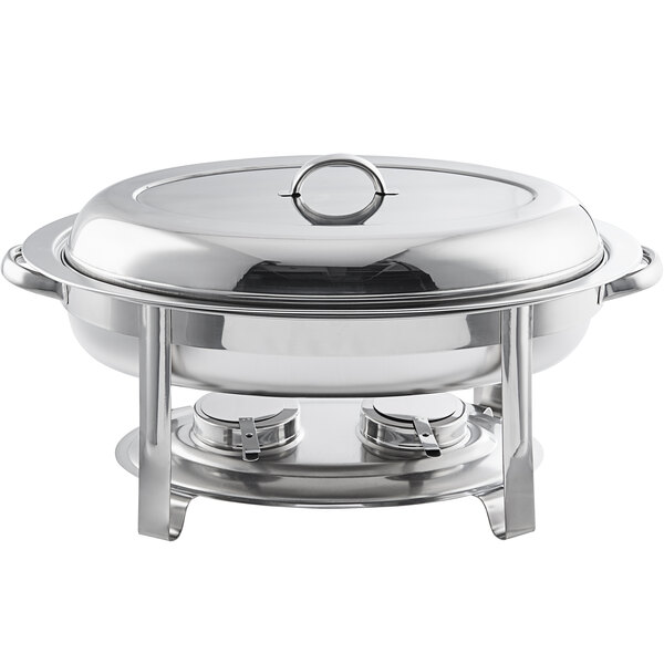 Choice Deluxe 6 Qt. Oval Chrome Accent Chafer