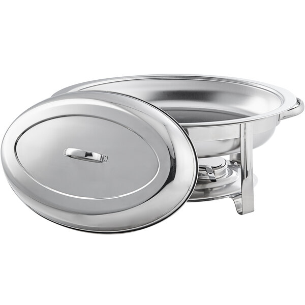Choice Deluxe 6 Qt. Oval Chrome Accent Chafer