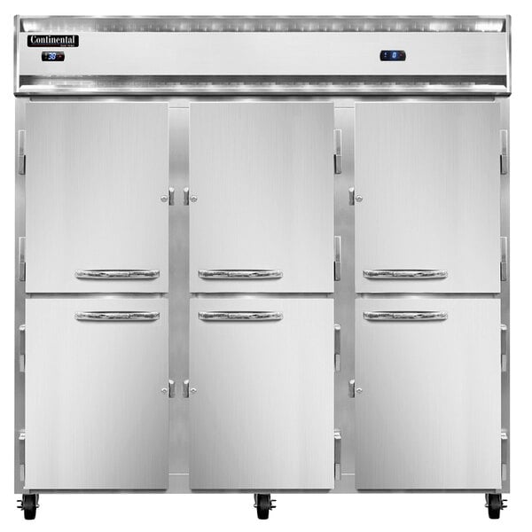 Continental Refrigerator 3RRFN-SA-HD 78" Half Door Dual Temperature ...