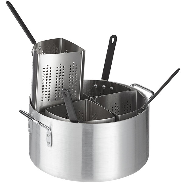 Choice 5-Piece Vegetable and Pasta Cooker Set with 20 Qt. Aluminum Pot ...