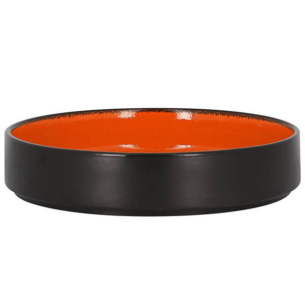 RAK Porcelain FRNODP23OR Fire 9 1/16" Orange Deep Porcelain Plate - 6/Case