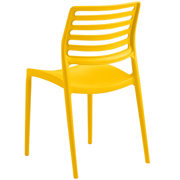 Lancaster Table & Seating Allegro Marigold Yellow Stackable Resin Side ...