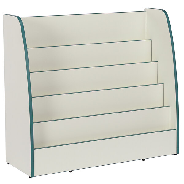 Bridgeport DL8800-3 35 1/2" x 13 3/8" x 31 1/2 White and Green Bookcase ...