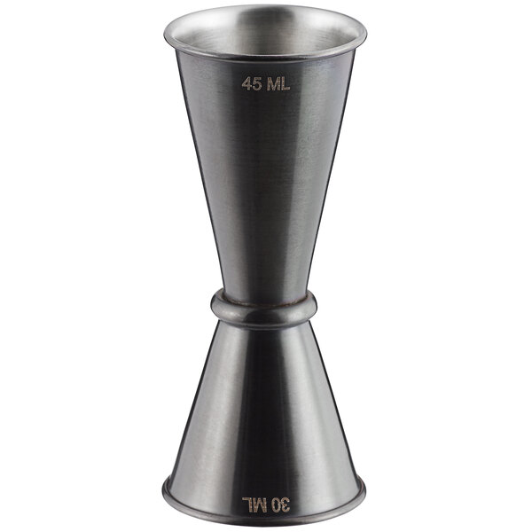 American Metalcraft JGB4 1 oz. & 1.5 oz. Black Brushed Stainless Steel ...