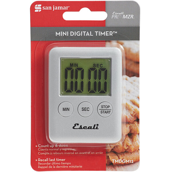 San Jamar Escali TMDGM12 Mini Digital 100 Minute Kitchen Timer - 12/Pack