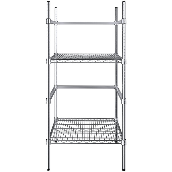 Regency 8-Jug Chrome 5 Gallon Water Jug Rack - 24" x 24" x 54" - 2 Shelves