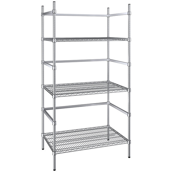 Regency 18-Jug Chrome 5 Gallon Water Jug Rack - 24" x 36" x 74" - 3 Shelves