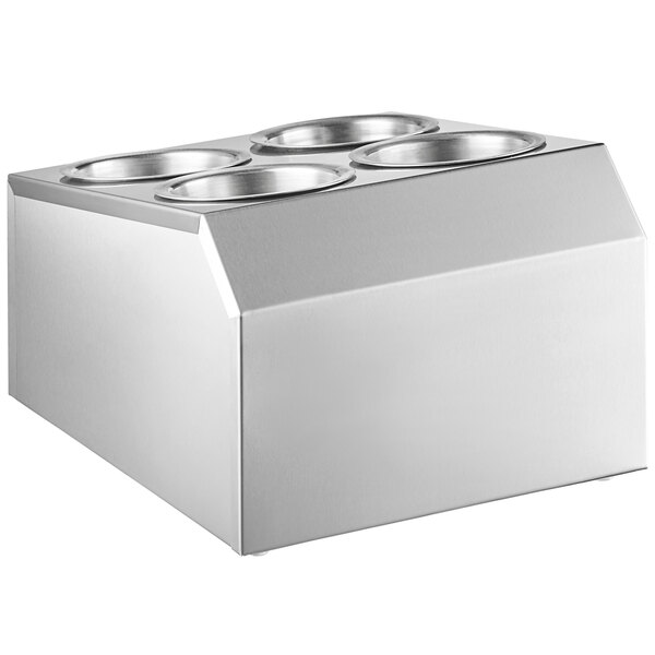 Choice Four Hole Stainless Steel Flatware Organizer with Stainless ...