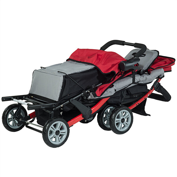Foundations Triple Stroller - Red 3-Passenger Sport Stroller