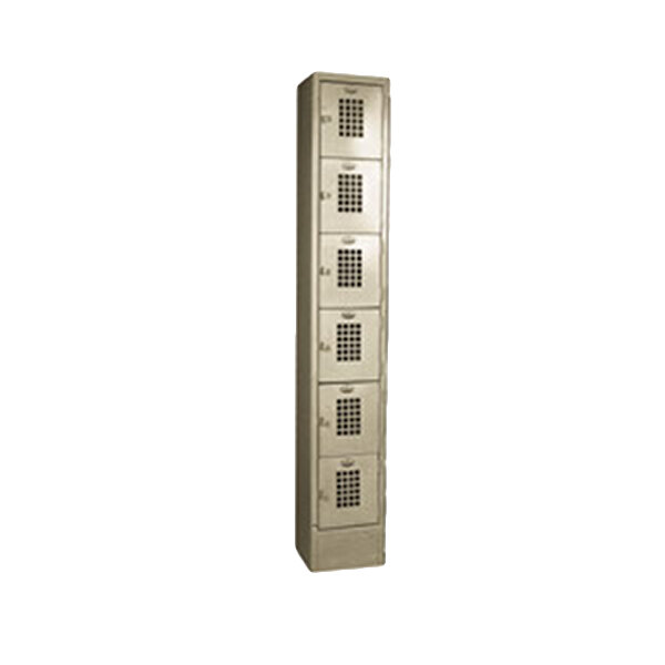 Winholt WL-66/15 Single Column Six Door Steel Locker with Perforated ...