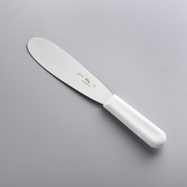 Choice 5 1/2" Smooth Stainless Steel Sandwich Spreader with White ...