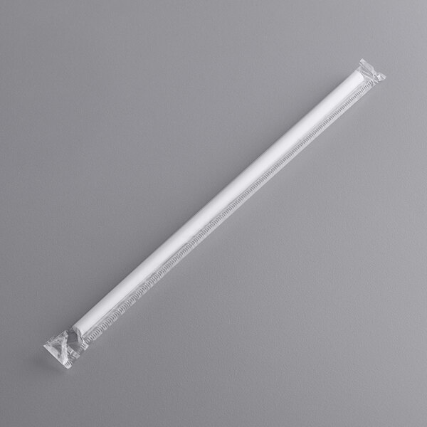 Choice 10" Giant White Wrapped Straw - 2000/Case