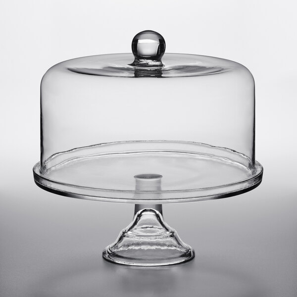 Acopa Clear Glass Cake Stand with Round Cover