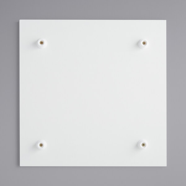 14" x 14" White Square Melamine-Coated Wood Cake Board with Feet