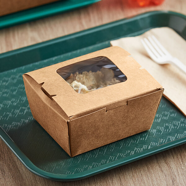 Choice 5 1/8" x 4 1/8" x 2 1/2" Kraft Folded Paper #1 Take-Out ...