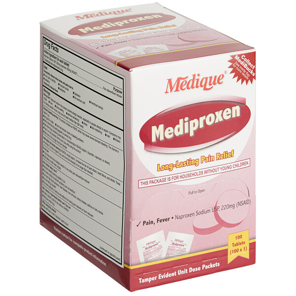 Medique 23733 Mediproxen Pain Relief / Fever Reducer Tablets - 100/Box