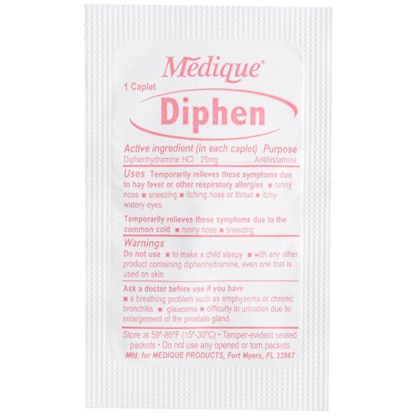Medique 18447 Diphen Hay Fever and Allergy Tablets - 200/Box