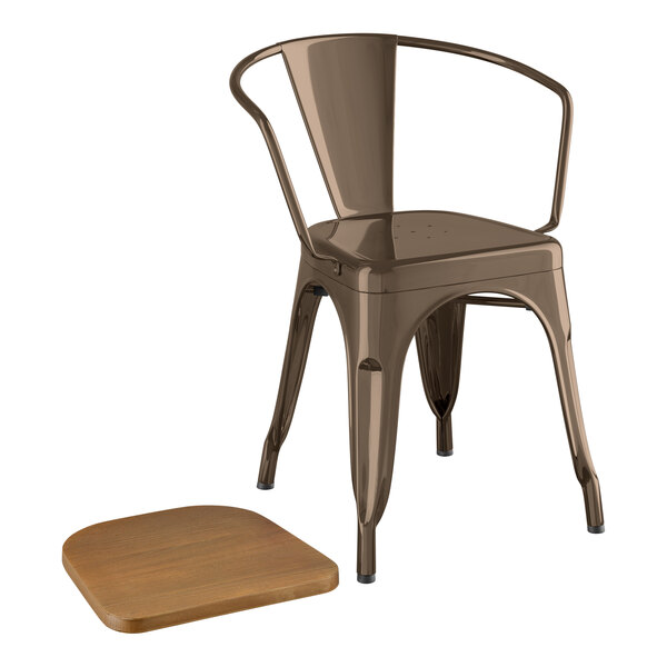 Lancaster Table & Seating Alloy Series Copper Indoor Arm Chair with ...