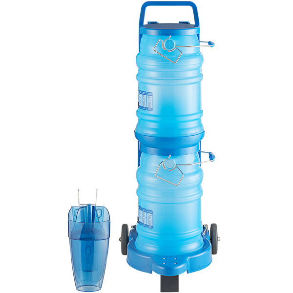 San Jamar Saf-T-Ice 50 lb. Polypropylene Ice Tote Transport Set with 2 ...