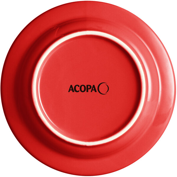 Acopa Capri 6 1/8" Passion Fruit Red Stoneware Plate - Sample
