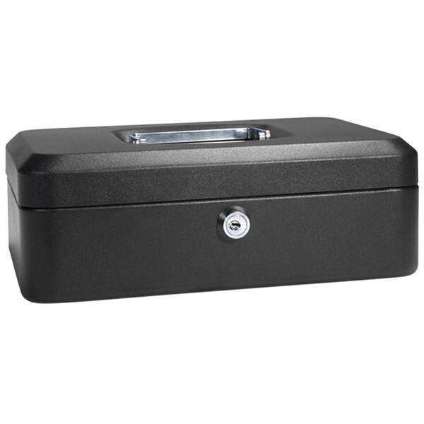Barska CB11832 10" x 7 1/8" x 3 9/16" Medium Black Steel Cash Box with ...