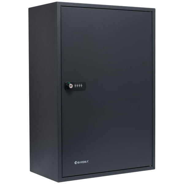Barska CB13352 14 3/4" x 8" x 21 1/2" Black Steel 300-Key Cabinet with ...